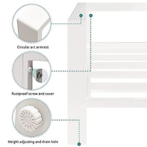 Green4ever Aluminium Outdoor Armchair, 3 Pcs Modern Metal Patio Sofa Balcony Conversation Sets with Side Table (White)