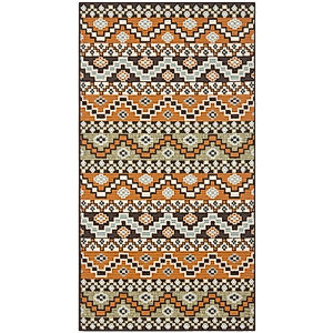 SAFAVIEH Veranda Collection Accent Rug - 2'7" x 5', Terracotta & Chocolate, Boho Floral Design, Non-Shedding & Easy Care, Indoor/Outdoor & Washable-Ideal for Patio, Backyard, Mudroom (VER095-0752)