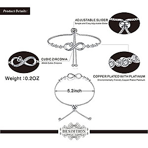 Gifts for Women Her Girlfriend Teen Girls,Infinity Heart Bracelets for Women,Mothers Day Birthday Presents for Wife from Husband