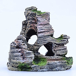 pranovo Mountain View Decor Rockery Landscape Rock Hiding Cave Tree Aquarium Ornament Fish Tank Decoration