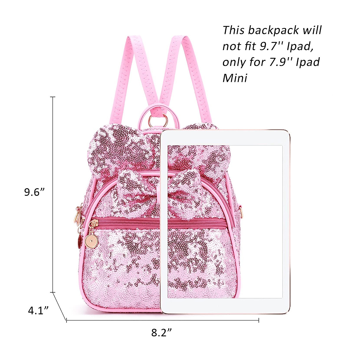 KL928 Girls Bowknot Polka Dot Cute Mini Backpack Small Daypacks Convertible Shoulder Bag Purse for Women (Pink)