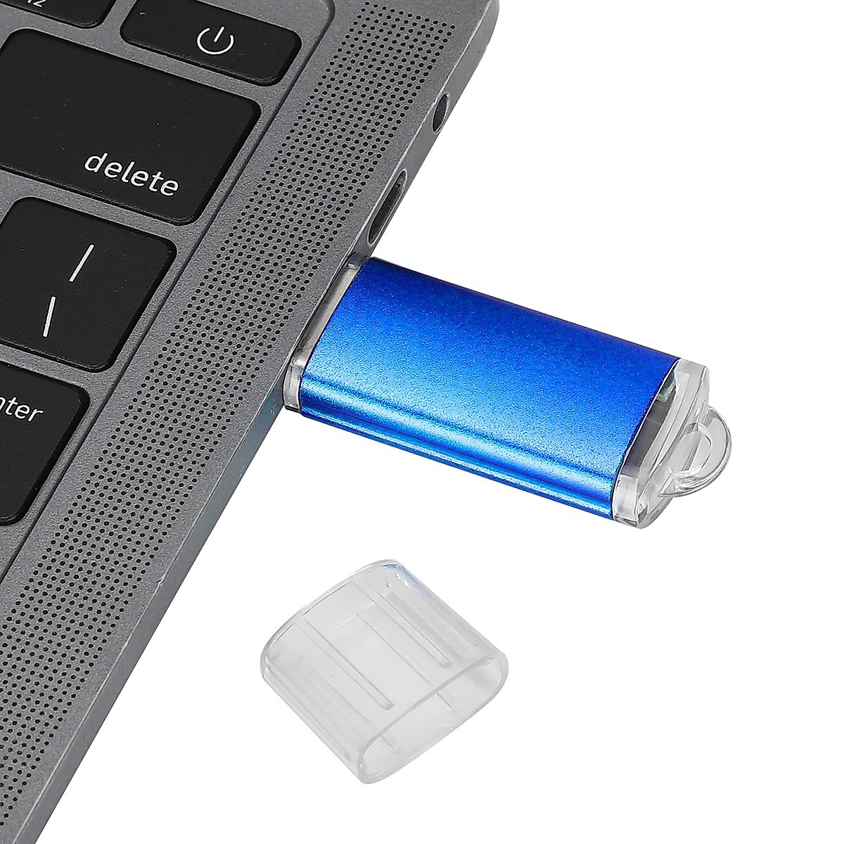 Kafuty-1 USB 2.0 Flash Drive,Storage Memory Stick Pen Drives with Transparent Cover,Portable Thumb Drives Flash Drive for Window2003/XP/Vista/7/8/10/ OS X/Linux,Blue(1GB)