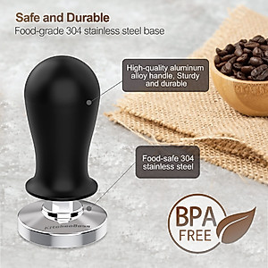 Coffee 51mm Espresso Calibrated Tamper: KitchenBoss Espresso Pressure Tamper, Coffee Spring Loaded Tamper Espresso Hand Tamper | Weighted Coffee Espresso Tamper 51 MM