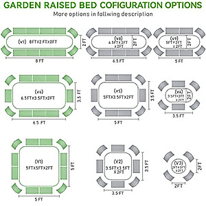 8x2x2/6.5x3.5x2/5x5x2ft Galvanized Raised Garden Bed for Vegetables, 9 in 1 Adjustable Outdoor Garden Raised Planter Box, Raised Beds for Gardening Flower