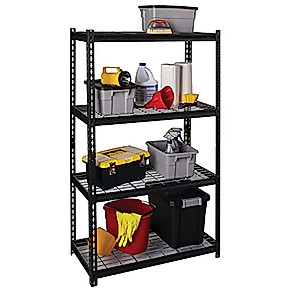 Iron Horse 2300 Deck Wire Shelving Unit, 4 Shelf, 18" X 36" X 60", Black, 18"D x 36"W x 60"H, Black & Zinc