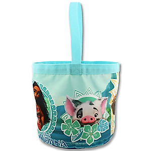 Disney Moana Maui Girls Collapsible Nylon Gift Basket Bucket Tote Bag (One Size, Blue)