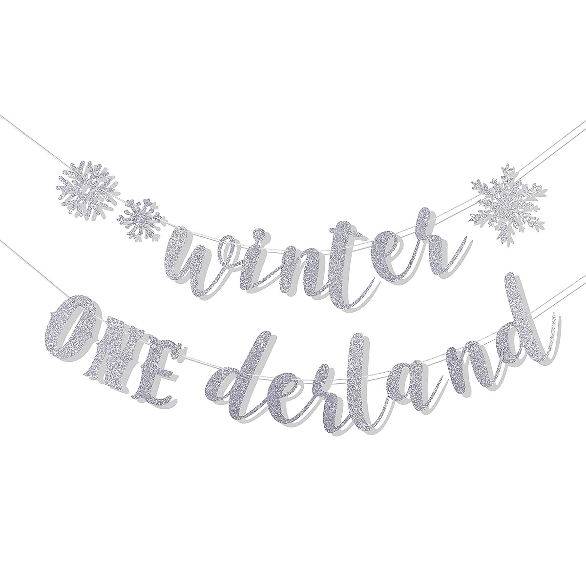 Winter Onederland Snowflake Banner - Winter/snowflake 1st Birthday,winter Party Decorations,silver Snowflake Banner,winter Onederland Birthday Sign