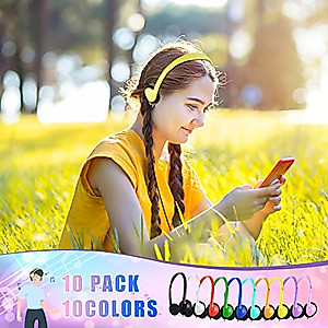 Hongzan Kids Headphones Bulk 10 Pack Multi Color for Classroom School, Wholesale Durable Earphones Class Set for Students Teens Children and Adult (10 Pack)