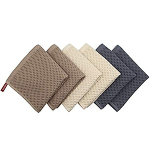 Mia'sDream Natural Cotton Tidy Dish Cloths Rags,Waffle Weave Kitchen Towels and Dishcloths Sets, Soft and Absorbent Hand Towel Washcloths, 12inchx12inch 6 Pack (Multi Color)