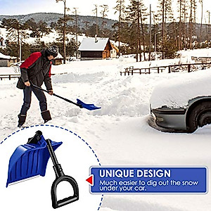 BESPORTBLE Shovels for Kids Collapsible Snow Shovel,. 5- Inch Snow Clearing Road Kit with Shovel, Ice Scraper- Snow Scoop with Detachable Handle and D- Grip for Car, Camping Outdoor Activities