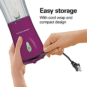 Hamilton Beach Shakes and Smoothies with BPA-Free Personal Blender, 14 oz, Raspberry