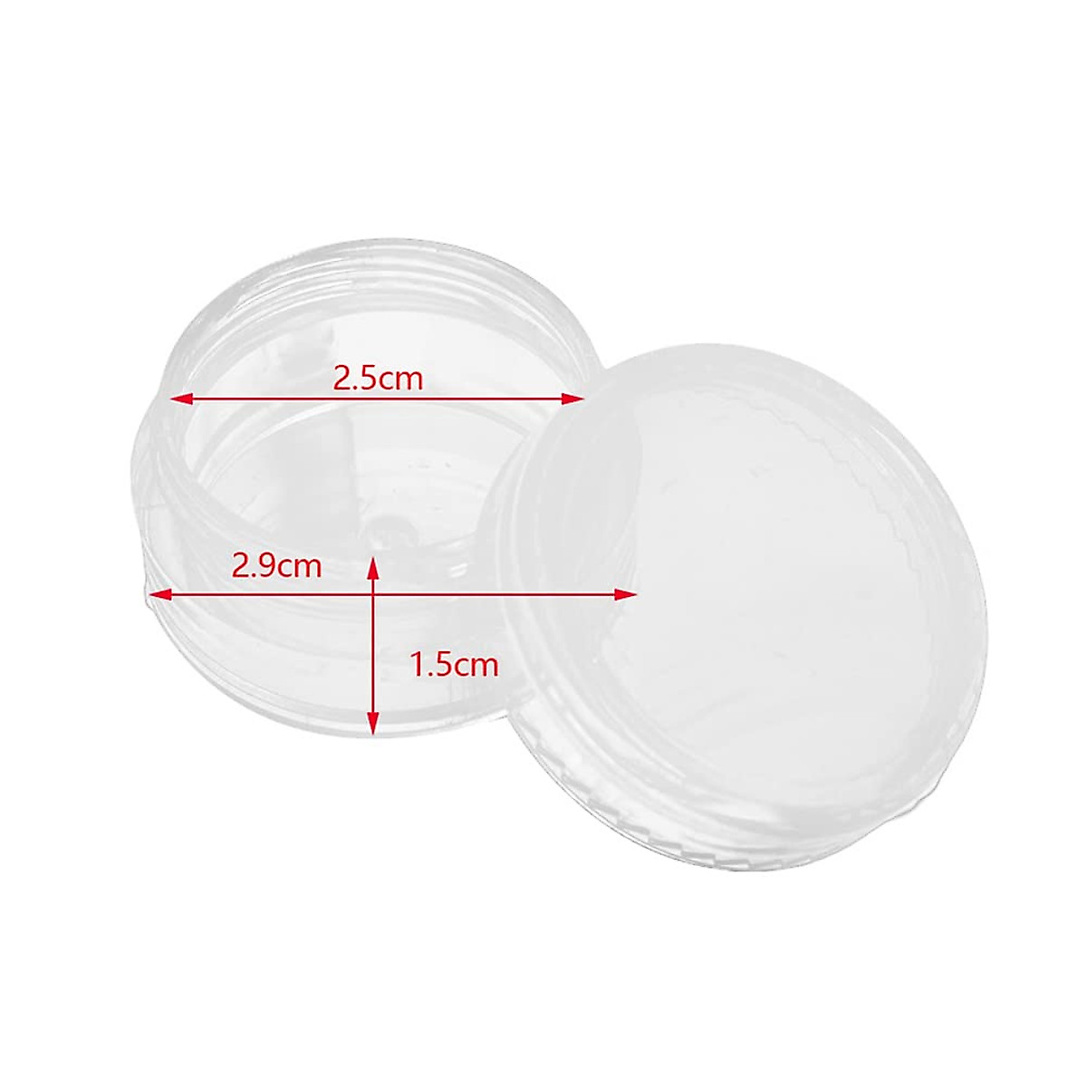 BeyBoss 50Pcs Mini Cosmetic Jar with Lids Clear Small Sample Pots Empty Travel Containers for Cosmetic Nails Creams Lipsticks Ear Studs(2.5g/2.5ml)