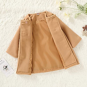 SWNONE Baby Coats Fall Winter Kid Baby Girl Cloak Button Jacket Clothes Baby Outwear Clothes (Khaki Coat, 12-18 m)