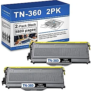 TcxLink (2 Pack) TN-360 TN360 High-Yield Toner Cartridge Replacement for Brother TN360 DCP-7045N HL-2170W MFC-7040 MFC-7345DN HL-2150N Printer Toner.