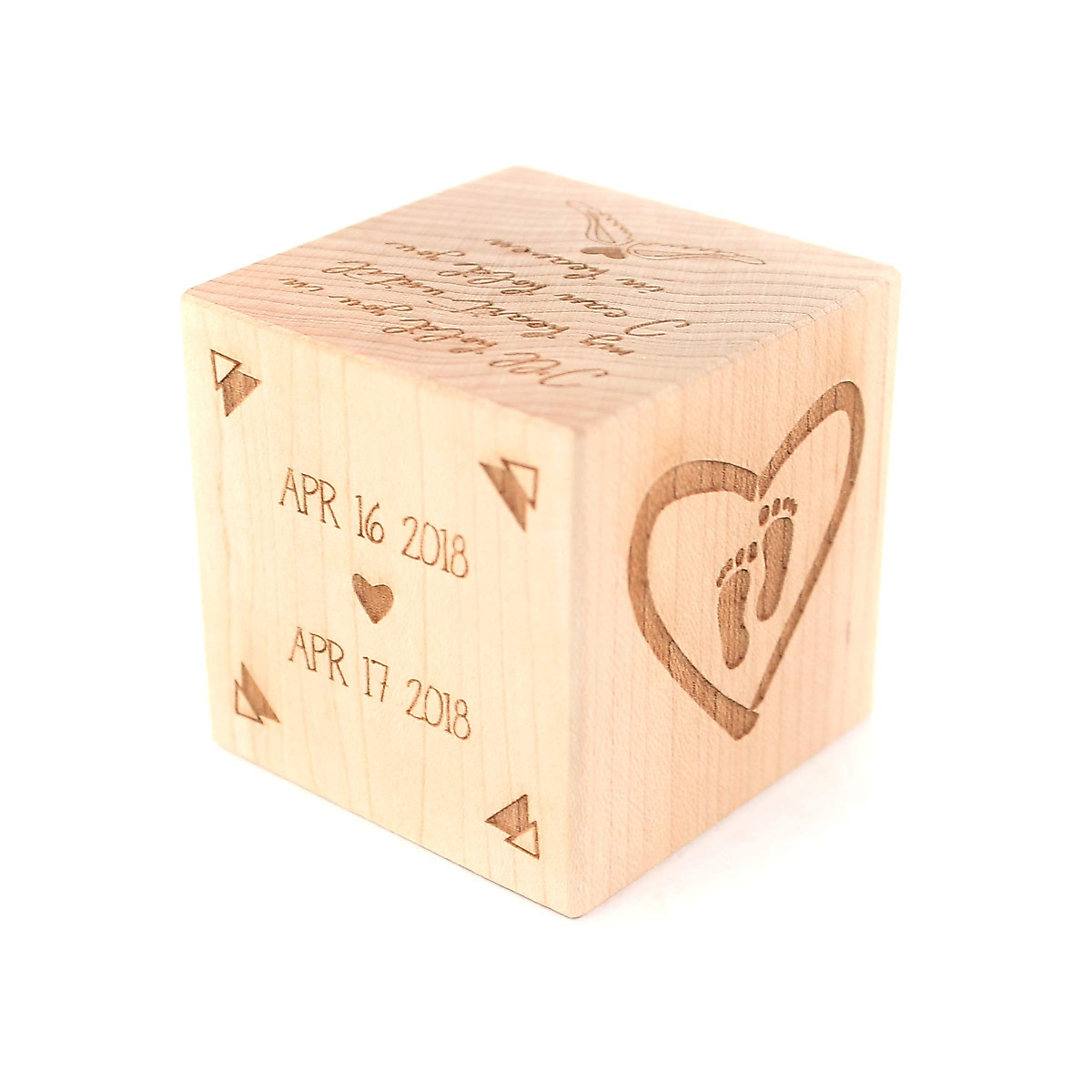 Smiling Tree Toys Personalized and Customizable Keepsake Baby Memorial Block, Handmade in The USA Using Natural Organic Wood