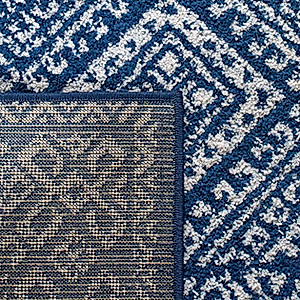 Safavieh Tulum Collection 2' x 4' Navy/Ivory TUL264N Moroccan Boho Distressed Non-Shedding Entryway Living Room Foyer Bedroom Kitchen Accent Rug