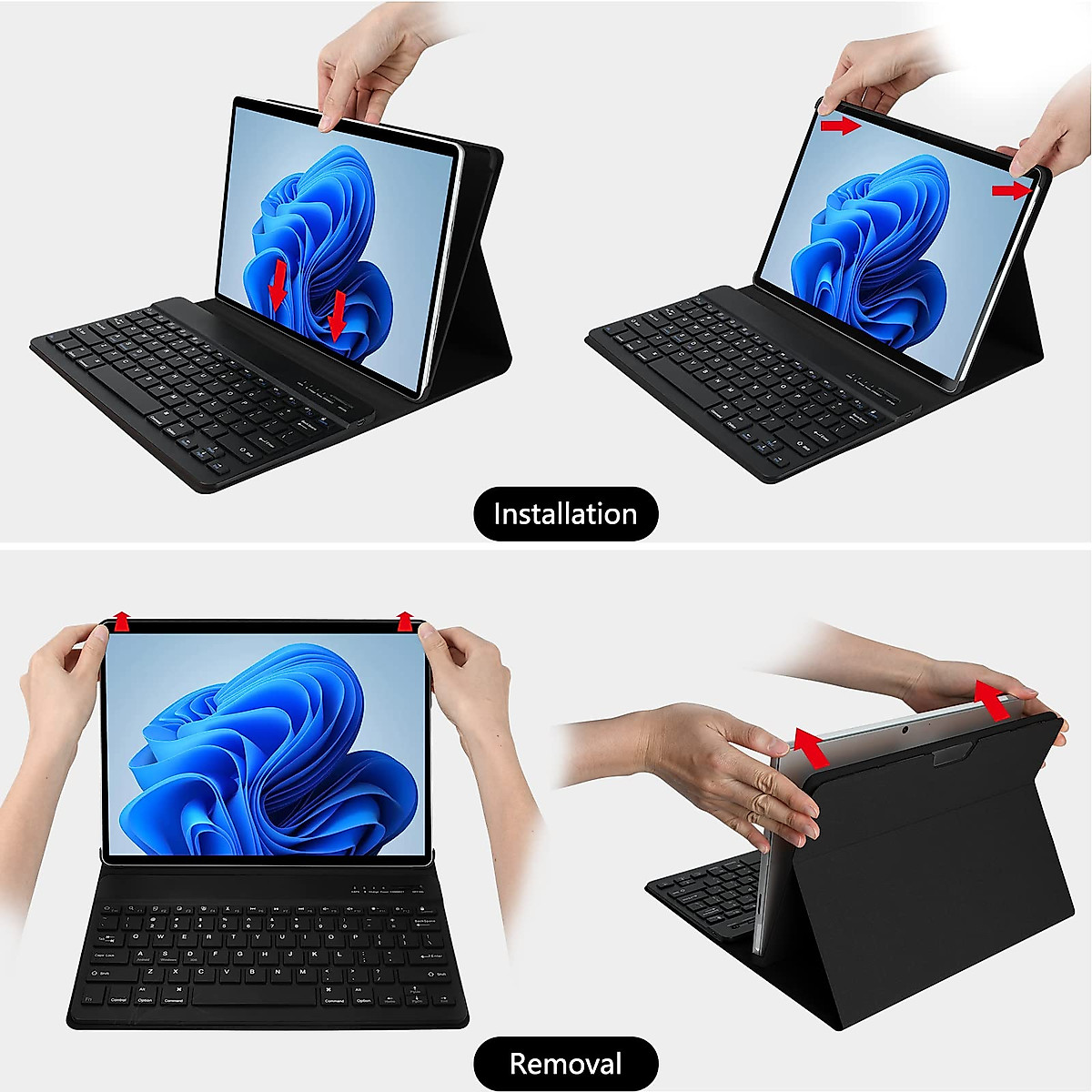 COO Keyboard Case for Microsoft Surface Pro 9 (2022)/Pro 8 13 Inch, Wireless Detachable Keyboard, Multi-Angle Slim Lightweight Protective Cover