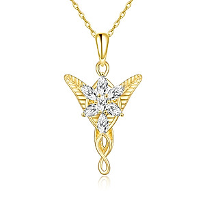KECHO 14K Gold Arwen Evenstar Necklace Mothers Birthday Valentines Day Gifts for Women