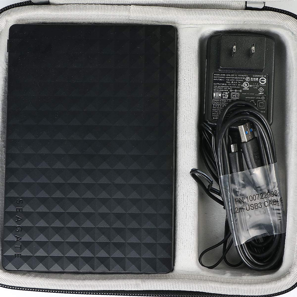 Khanka Hard Travel Case Replacement for Seagate Expansion Desktop 3TB 4TB 6TB 8TB 10TB External Hard Drive HDD – USB 3.0