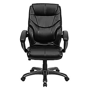 Flash Furniture Greer High Back Black LeatherSoft Executive Swivel Ergonomic Office Chair with Arms