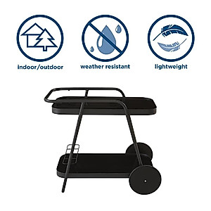 Novogratz Poolside Barbie Bar Cart, Charcoal