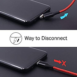 Digital Ant Gen-X 3 in 1 Nylon Braided Magnetic Charging Cable, Support 3.0A Fast Charging & Data Transfer, Compatible with Micro USB, USB-C/Type-C Devices (3 Cables+9 Tips, 5-Feet Red)