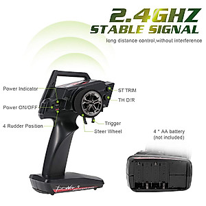 GoolRC WLtoys 12428 RC Car, 1/12 Scale 4WD 50km/h High Speed RC Rock Crawler, 2.4Ghz Remote Control Off Road Truck for Adults & Kids