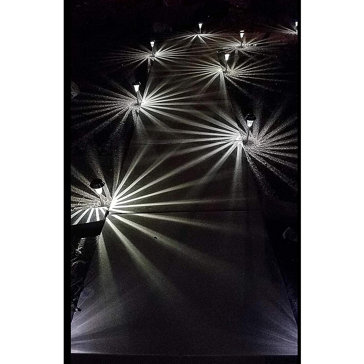 Enchanted Spaces Gray Solar Path Light, Set of 6, with Glass Lens, Metal Ground Stake, and Extra-Bright LED for Garden, Lawn, Patio, Yard, Walkway, Driveway