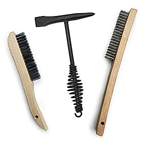 Welding Chipping Hammer + Stainless Steel/Carbon Steel Wire Scratch Brushes