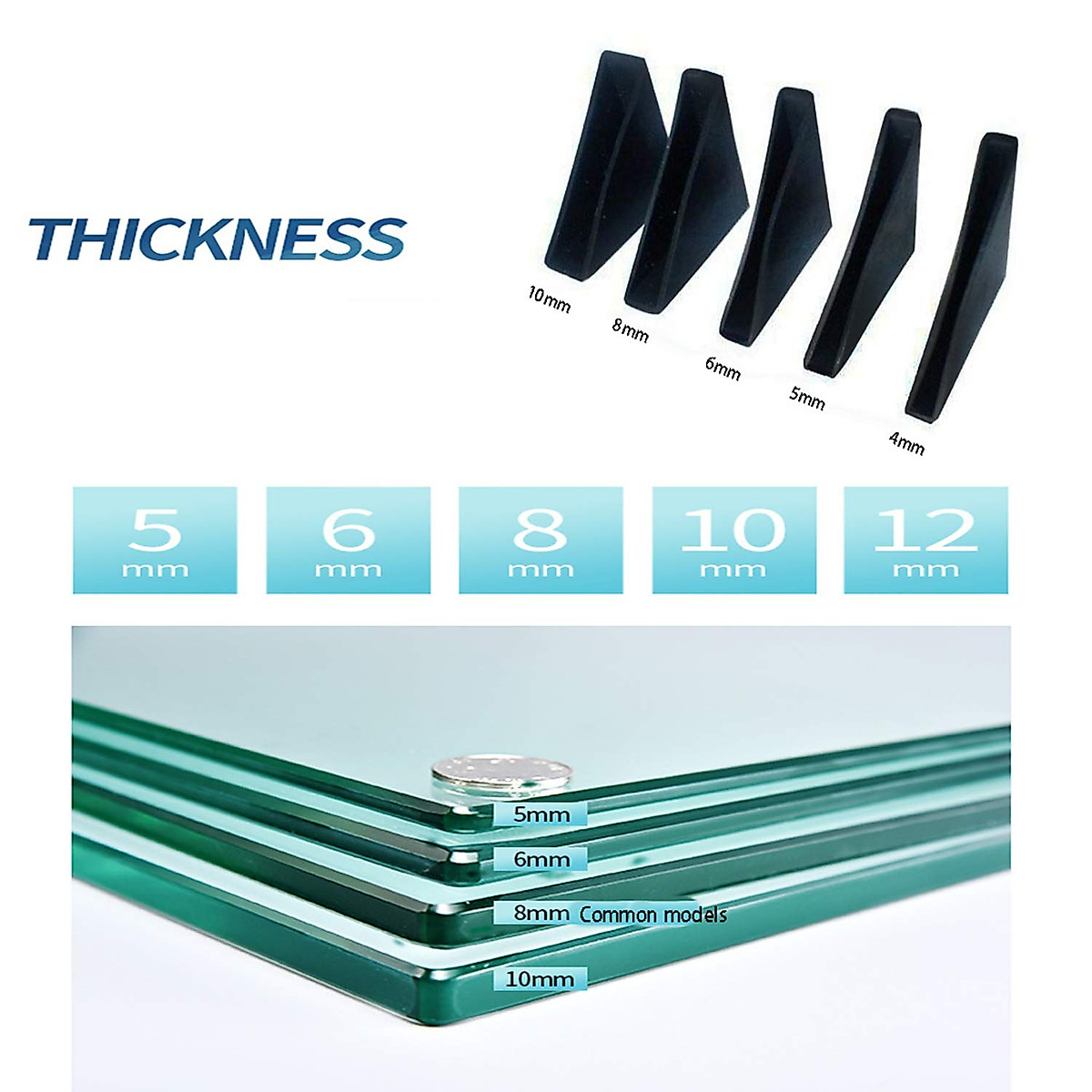 UoYu Corner Protectors- 20 Pcs Shape Triple-cornered Glass Corner Protector Cushion (8mm x 50mm)