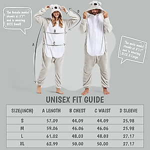 SISKIN Animal Onesie Adult - Koala Halloween Costumes for Women Men Couples Halloween Pajamas Cosplay Animal Onesies XL