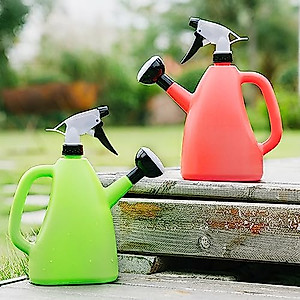 KELINFONG Water Buckets for Plants Gardening Home Use Watering Cans Spray Bottle Dual Use Water Bottle Sprayer Multifunctional Practical Garden Tools (Red, One Size)
