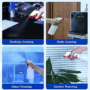 Looknniy 10 Packs 16oz Empty Spray Bottles Plastic Heavy Duty Refillable Spray Bottles with Adjustable Nozzle and Measurements for All Purpose Cleaning Solutions