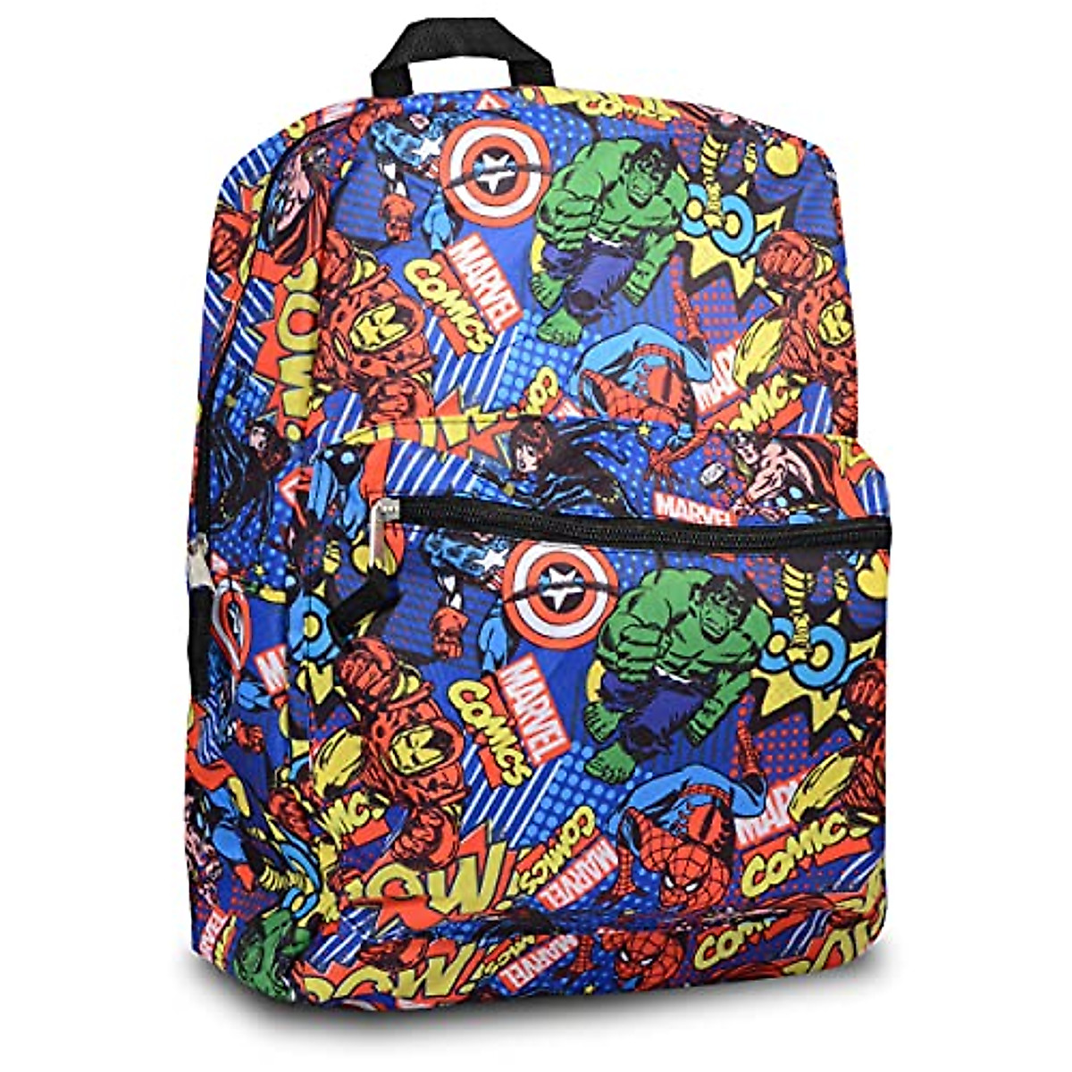 Marvel Avengers 16” Backpack School Supplies For Boys, Kids - 3 Pc Bundle With Avengers School Bag, Superhero Stickers And Bookmark | Avengers School Travel Bag