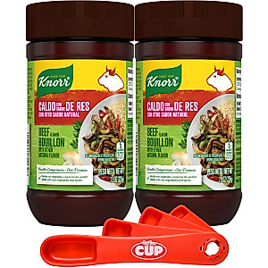 Knorr Granulated Bouillon, Beef Flavor, 7.9 oz (Pack of 2) with By The Cup Swivel Spoon