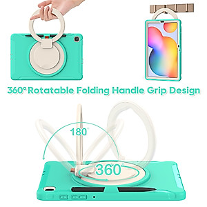 Tablet PC Case Kids Cover Compatible with Samsung Galaxy Tab S6 Lite 10.4"/ P610 - Rotating Shockproof Handle with Stand Kid-Proof Case,Rugged Heavy Duty Protective Tablet Case Tablet Home (Color : M
