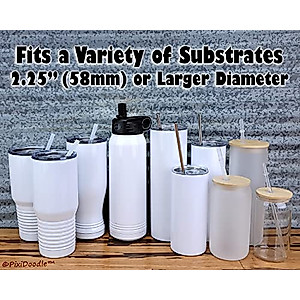 PixiDoodle Silicone Bottoms for Tumblers with Care Instructions, Protective Anti-Slip Rubber Bottom with Adhesive for Wine Tumblers, Skinny Straight Tumblers, and Mason Jars (Black, 30 Pack)