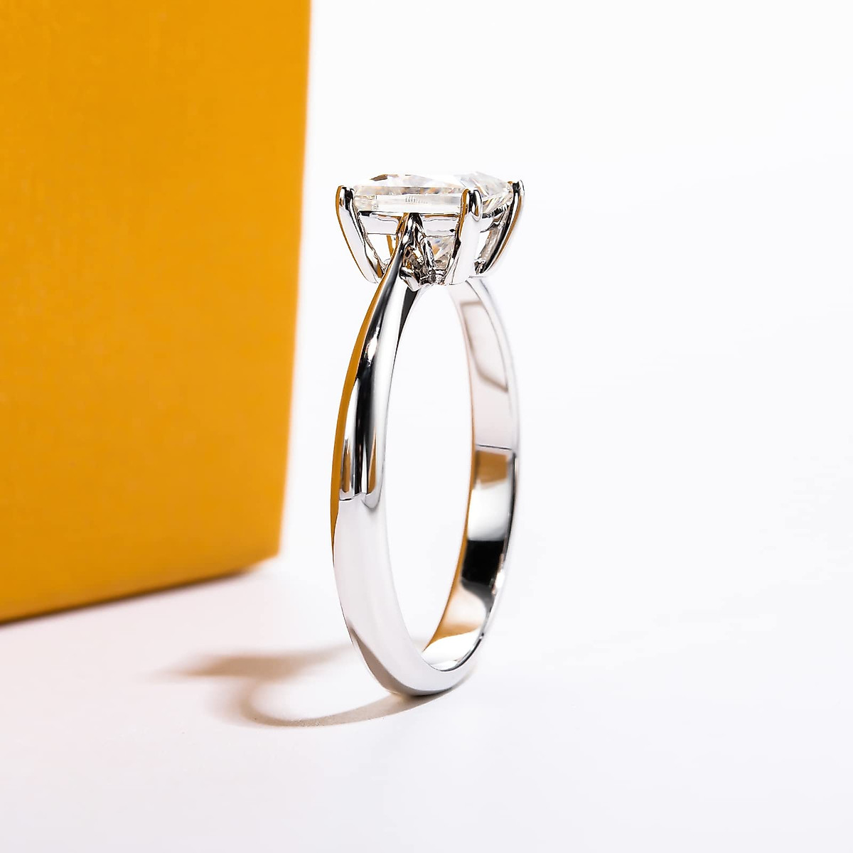 AimiIee Princess/Oval Cut Moissanite Engagement Rings 1.2ct/1.5ct D Color VVS1 Clarity Moissanite Diamond S925 Sterling Silver Solitaire Promise Wedding Rings for Women with Certificate, Gemstone,