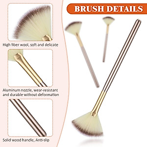 9 Pieces Facial Fan Mask Brushes, Soft Facial Applicator Brushes Tools for Peel Glycolic Makeup for Mud Cream (Champagne)