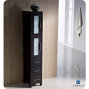 Fresca Bath Torino Bathroom Linen Side Cabinet, Tall, Espresso