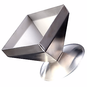 Hemoton Stainless Steel Pyramid Mold Cake Food Mold Stuffed Meat Shape Form Rice Shaper Metal Serving Plate for Home Restaurant Kitchen Size