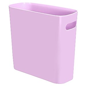 Youngever 1.5 Gallon Slim Trash Can, Plastic Garbage Container Bin, Small Trash Bin with Handles for Home Office, Living Room, Study Room, Kitchen, Bathroom (1 Pack Purple)