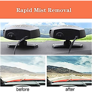 Portable Car Heater, Auto Heater Fan, Car Defogger, Fast Heating Quickly Defrost Defogger 12V 150W Auto Ceramic Heater Fan 3-Outlet Plug in Cig Lighter