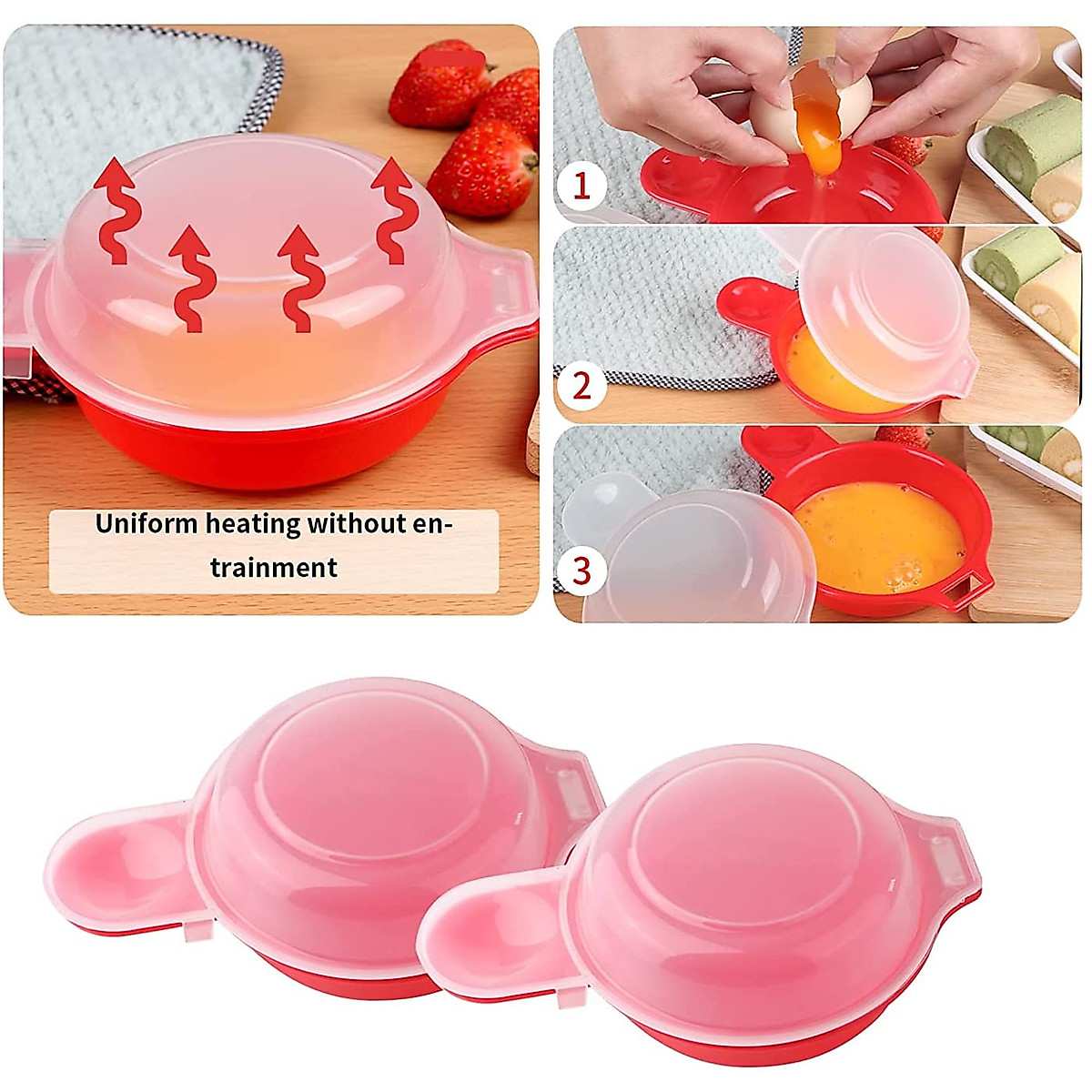 YYYFEI Microwave Egg Cooker,1 Minute Fast Egg Hamburg Omelet Maker Kitchen Cooking Tool,2pcs