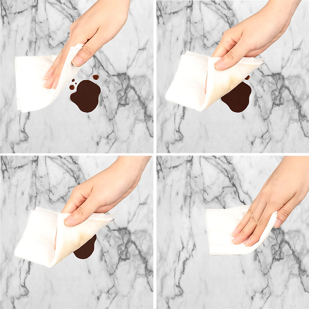 Stylish Marble Round Tablecloth with Elastic Edge,Modern Marble Print Fitted Table Cloth Waterproof Wipeable Round Table Cover for Dining Kitchen Party Indoor Outdoor Patio Table 36"-42" Diameter