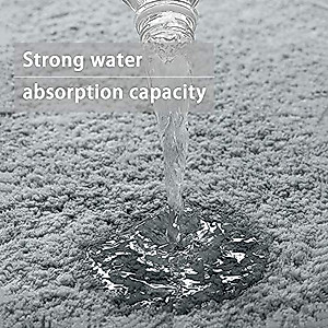 HALLYONA 20''X32'' Bathroom Rugs Set, 2pcs Washable Non-Slip Striped Pattern Bath Rugs for Bathroom, Indoor Soft Plush Shaggy Bathroom Runner Set(Lava Gray)