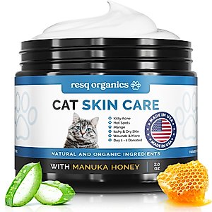 Cat Paw Balm Cat Cream 2 oz: Hot Spot Treatment for Cats Dermatitis, Mange Treatment, Cat Itchy Skin Relief for Dry Skin, Pet Wound Care, Natural Allergy Relief with Manuka Honey, Aloe Vera, Vitamin E