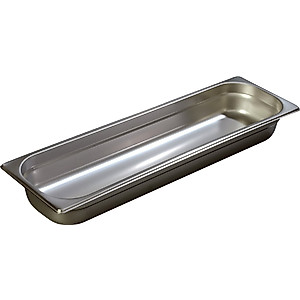 Carlisle FoodService Products Durapan Long Steam Table Pan for Catering, Hotel, and Restaurants, Stainless Steel, 1/2 Size 2.5 Inches Deep, Silver, (Pack of 6)