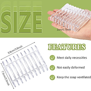 4 Pieces Plastic Bar Soap Holder Soap Tray Soap Saver Bar Dish Self Draining Soap Dishes for Soap Sponge Dryer Bathroom Toilet Shower Kitchen Restaurant Counter (Clear)