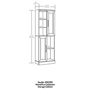 Sauder HomePlus 2-Door Storage Cabinet in Soft White, Soft White Finish